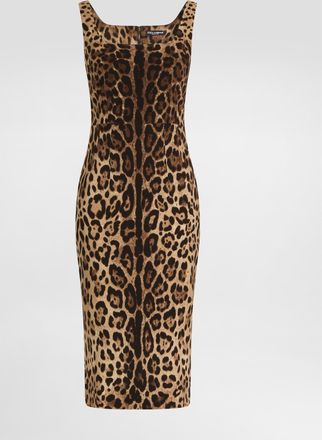 Dolce & Gabbana Kleid Aus Charmeuse Mit Leopardenprint - Frau Kleider Animalprint 38
