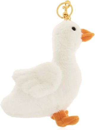 Moschino Femme, Sacs, Blanc, Taille: ONE Size Porte-cl&eacute;s avec breloque en forme doie