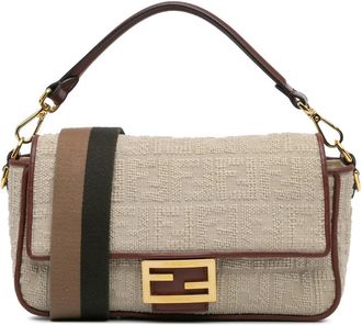 Fendi Hobo Bags - Zucca Embroidered Canvas Baguette Satchel - Gr. unisize - in Braun - f&uuml;r Damen