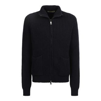 Original Vintage Cardigan mit Rei&szlig;verschluss - - Knitwear - Herren - Blau - M