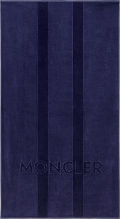 Moncler Moncler Logo Cotton Beach Towel, Men, Blue, Size: One Size