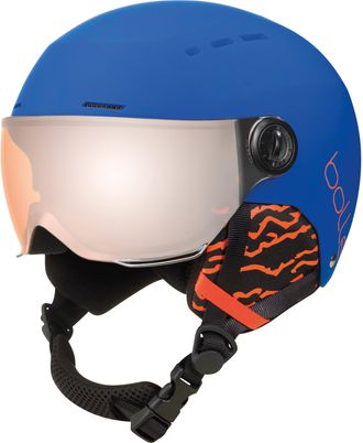 Bolle Quiz Visor, Royal Blue Matte, Orange Gun Visor Cat. 2, Small, Snow Helmets, Unisex, Children