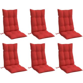 vidaXL Hochlehner-Auflagen 6 Stk. Rot Oxford-Gewebe vidaXL