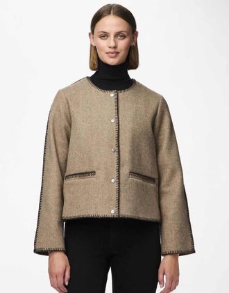 Pieces Veste - Marron-Brown