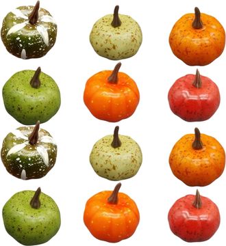 Generico Dekorative Kürbisse | Herbst- und Halloween-Dekoration | kreative festliche Ornamente 12 Teile für Tisch, Party, Flur, Zuhause, Schlafzimmer, Schreibt