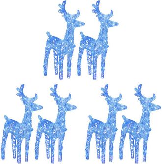 vidaXL LED-Rentiere 6 Stk. Blau 240 LEDs Acryl vidaXL