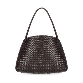 Dragon Diffusion Femme, Sacs, Brun, Taille: ONE Size Sac Bandoulière en Cuir Tressé Foncé