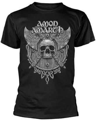 Amon Amarth Grey Skull (Black) T-Shirt (XXX-Large)
