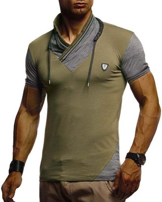 LEIF NELSON T-Shirt Herren Sommer Mit Kordelzug, Regul&auml;r Fit Mit Hohem Baumwolle-Anteil, Modisches M&auml;nner Kurzarm-Shirt, Stylisches Mens T-Shirt
