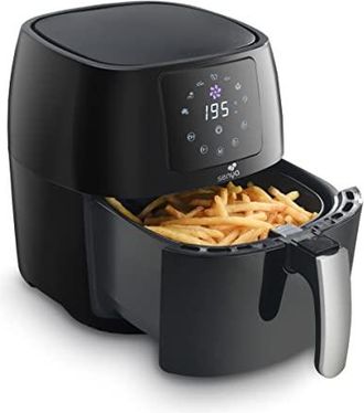 Senya Friteuse sans huile à air chaud multifonction 4,5L Air Fryer, My Air Cook, 7 programmes automatiques, 1400W, SYCK-AF002, Noir