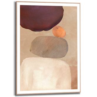 Reinders Gerahmtes Bild, Pebble Play, Home Office, Poster, Wanddeko, Room Decor, MDF, Braun, 70 x 50