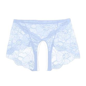 Generic Culotte pour Femme Invisible, Slip en Dentelle brodé à col en V et Dos Ouvert, translucide et Respirant pour Les Occasions (BU2, XXL)