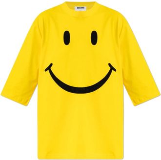 Moschino Femme, Tops, Jaune, Taille: 36 FR Smiley T-Shirt