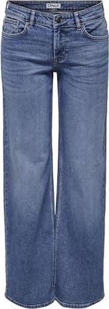 Only Onljudy LW Wide Leg DNM Tai Jeans, Denim Bleu médium, 26W x 32L Femme