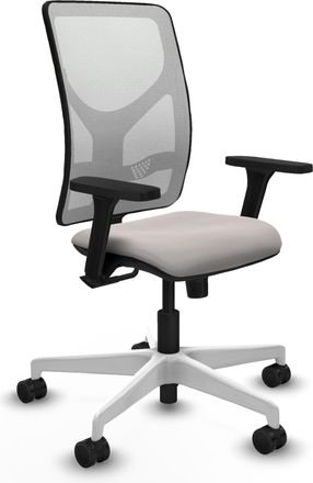 Piqueras y Crespo Wei&szlig;er B&uuml;rostuhl mit Rollen, mit 3D-Armlehnen, h&ouml;henverstellbare Lendenwirbelst&uuml;tze, ausgestattet mit Sincro 3 Positionen und Schneideschaum, Wei&szlig; / W