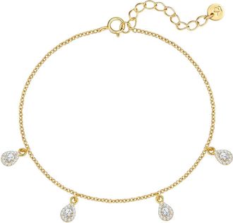 Glanzst&uuml;cke M&uuml;nchen Armband - Armband Sterling Silber gelbgold Zirkonia wei&szlig; - Gr. ONESIZE - in Gold - f&uuml;r Damen