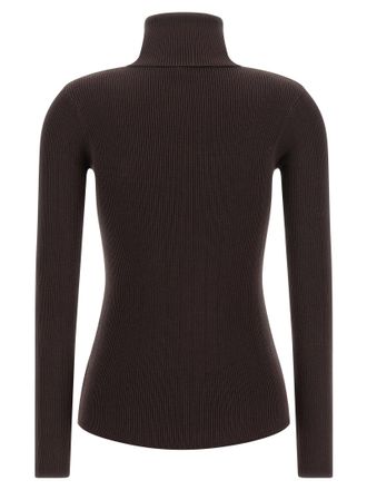 Elisabetta Franchi Ribbed Turtleneck Sweater - Brown