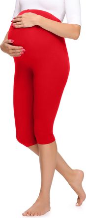 Merry Style Damen 3/4 Umstandsleggings aus Viskose MS10-298 (Rot, 3XL)