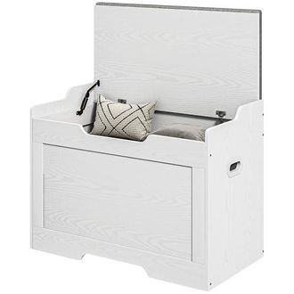 HOMCOM Truhen Sitzbank mit Stauraum, Aufbewahrungstruhe mit Deckel und Sitzkissen, Truhenbank, Sitztruhe f&uuml;r Flur, Schlafzimmer, Wohnzimmer, 75cm x 40cm x 56