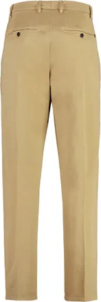 Dondup Mens James Cotton Trousers Beige Lyocell