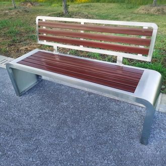 Generic Edelstahl Außenbänke Wetterfest Gartenbank 2 Sitzer Schwerlast Sitzbank Bis 500kg Belastbar Metallbank Balkonbank mit Lehne für Parks, Straße, Terrass