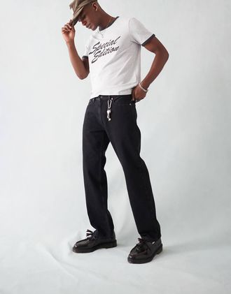 Levi's 555 96 - Jean droit décontracté - Noir délavé