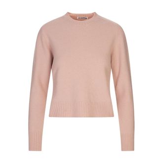 Jil Sander Rosa Merinowolle Rundhalsausschnitt Pullover - - Knitwear - Damen - Rosa - XS