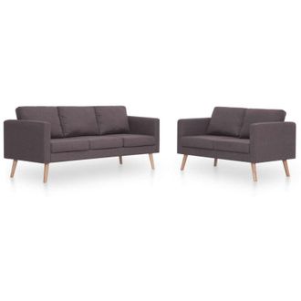 vidaXL Vidaxl - 2-tlg. Sofagarnitur Stoff Taupe