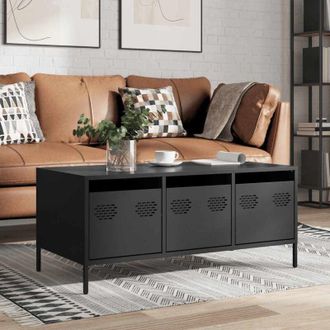vidaXL Table basse noir 101,5x50x43,5 cm acier lamin&eacute; &agrave; froid - Vidaxl