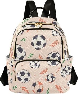 Mnsruu Mini sac à dos pour femme - Motif ballon de football - Rose - Petit sac à dos tendance - Sac à dos décontracté, Multi541, S