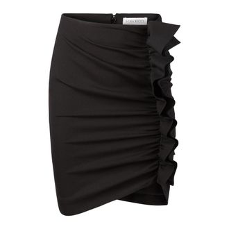 Nina Ricci Drapierter Midirock - - Skirts - Damen - Schwarzk - XS