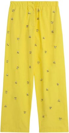 A Paper Kid Femme, Pantalons, Jaune, Taille: 44 FR Pantalon Droit en Popeline