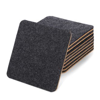 Angoily 8 St&uuml;ck Teiliges Eckige Kork Filzuntersetzer Hitzebest&auml;ndig rutschfest Reversible Tischunterlage f&uuml;r Getr&auml;nke und Tassen Schutz f&uuml;r Oberfl&auml;chen