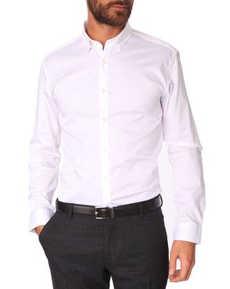 Selected Herren One Travis Dublin Shirt ls NOOS ID Freizeithemd, Weiß (White), Large (Herstellergröße: L)