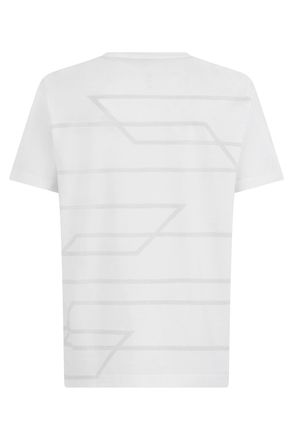 HUGO BOSS Mens T-Shirt With Geometric Print White Cotton T-Shirts And Polos