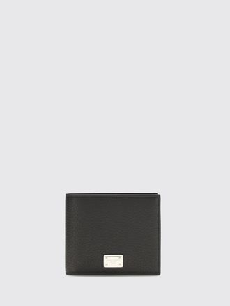 Dolce & Gabbana Portefeuille &agrave; deux volets en cuir grain&eacute; avec plaque logo