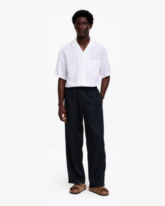 Arket Lockere Leinenhose -Blau
