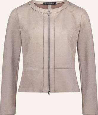 Betty Barclay Jerseyjacke In Lederoptik grau