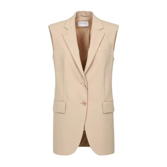 Sportmax Beige Jacke Weste Stilvoll - - Suits - Damen - Beige - S
