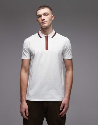 Paul Smith Polo &agrave; col zipp&eacute; - Blanc