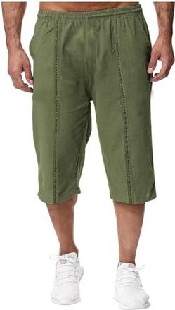 Generic NAFING Pantacourt Homme &Eacute;t&eacute; Respirant Pantalon Yoga Plage Baggy Shorts Bermudas Sport Jogging Taille Elastique Pants Cordon De Serrage Pantalons Trava