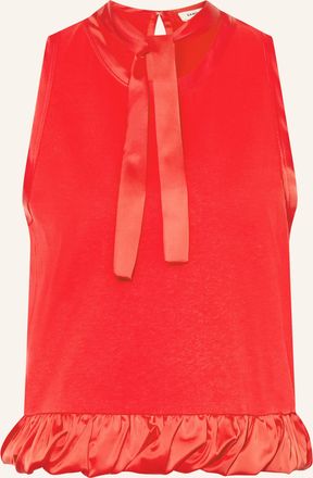 Sandro Sandro Top Im Materialmix Mit Schluppe rot