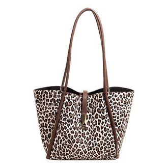 Generic Grand sac &agrave; aisselles en polyur&eacute;thane avec fermeture magn&eacute;tique - Imprim&eacute; l&eacute;opard - Style d&eacute;contract&eacute; - Pour le travail, le bureau, les voyages, le sh