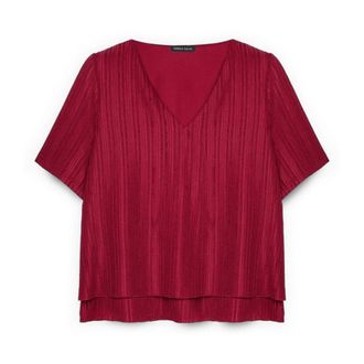 Fiorella Rubino Geripptes Jersey-T-Shirt - - Blouses & Shirts - Damen - Rot - XL