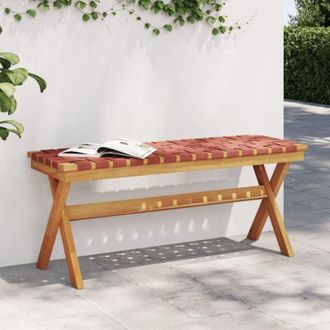 vidaXL Banc de jardin rouge bois massif dacacia et tissu vidaXL