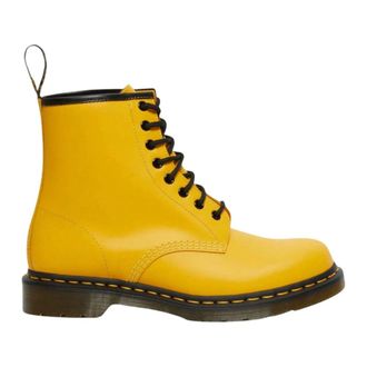Dr. Martens Femme, Chaussures, Jaune, Taille: 36 EU Botte Iconique à 8 OEillets en Cuir Lisse