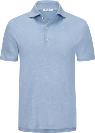 Stefan Brandt Unifarbenes Poloshirt aus einem softem Leinen-Stretch-Mix in