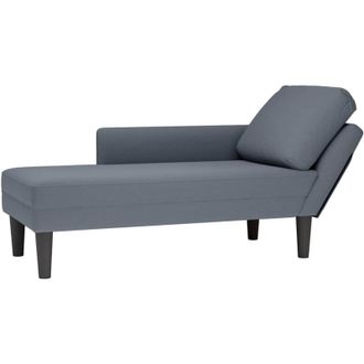 vidaXL Fauteuil long et coussin et accoudoir droit gris fonc&eacute; velours - Vidaxl