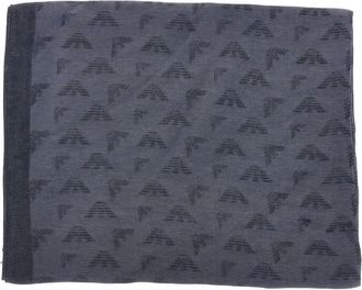 Emporio Armani Jacquard Eagle Logo Scarf - Navy