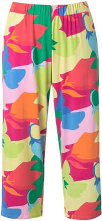 Ulla Popken Schlupfhose 7/8-Jerseyhose gemustert weites Bein Elastikbund